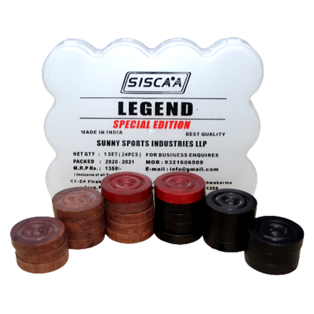 Home › Siscaa Legend Special Edition Carrom Coin Set 24 Pieces Pack of 3